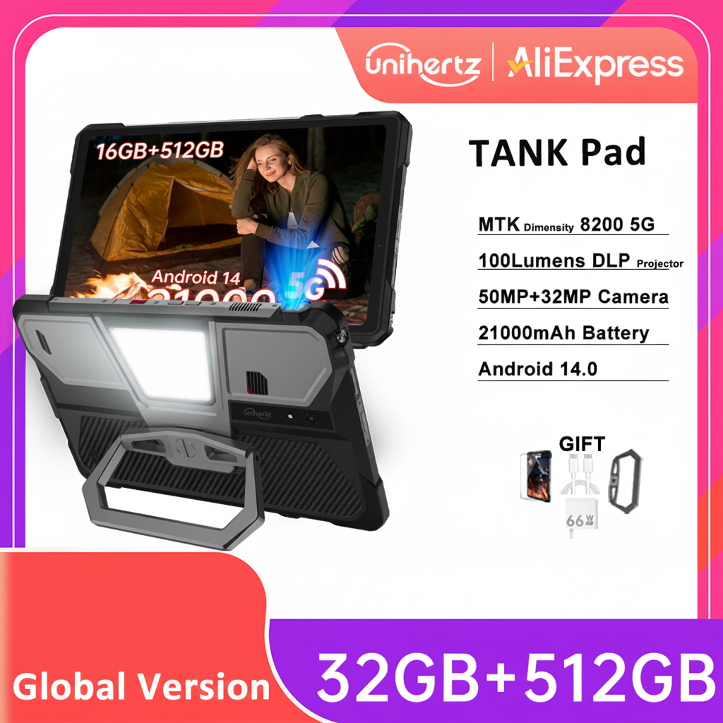 Планшет unihertz Tank Pad, 10.95", 16/512ГБ, Wi-Fi, Android
