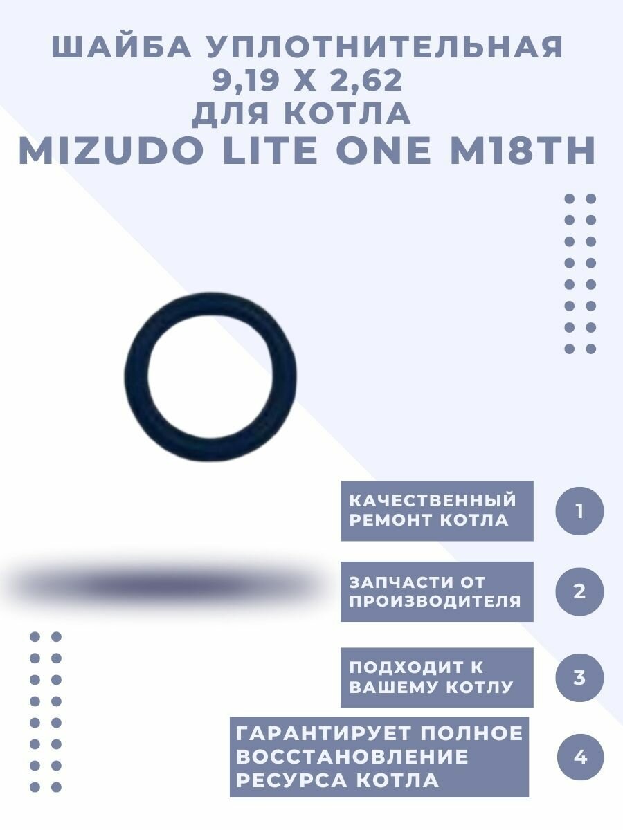 Кольцо уплотнительное 9,19x2,62 для котла MIZUDO LITE ONE M18ТH (uplkolc9MLO18TH)