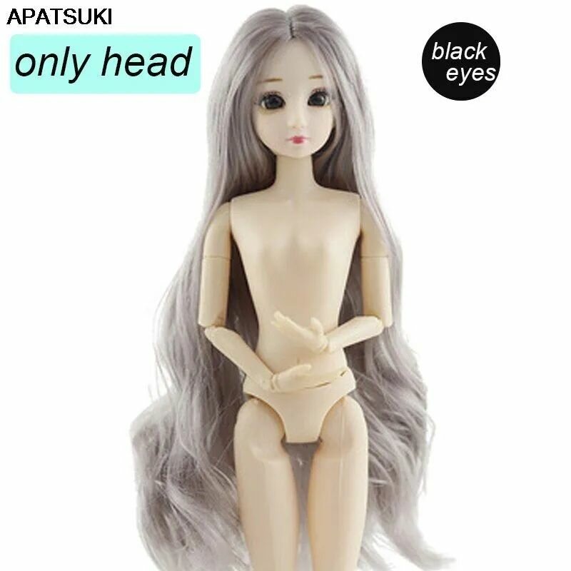 Красивая голова для куклы с черными глазами для куклы 11,5"