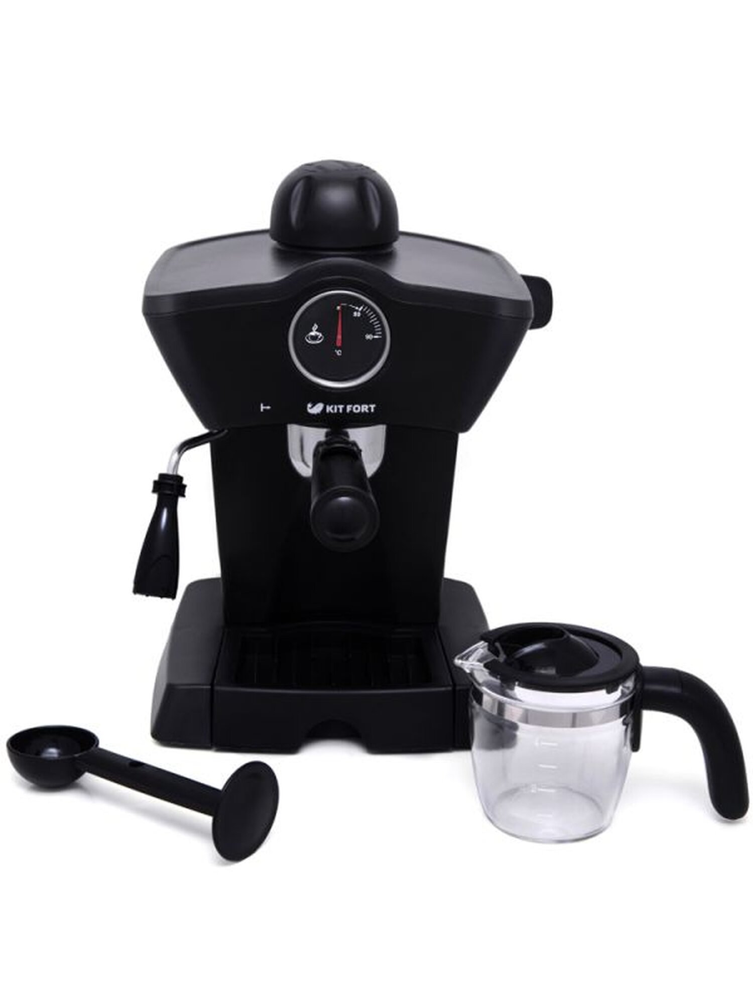 Кофеварка эспрессо Kitfort КТ-706, черный, мощность 800Вт, давление 4 бара
