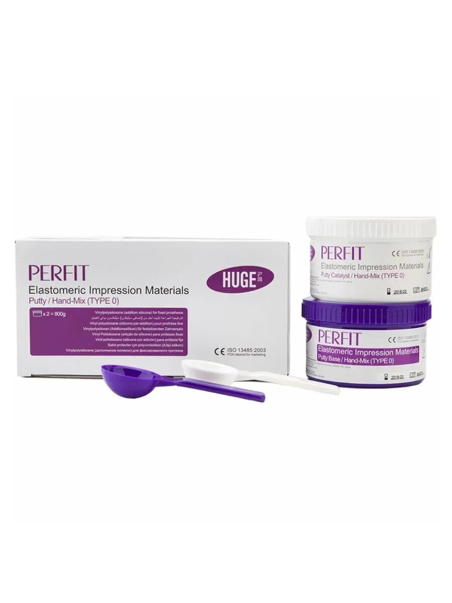 PERFIT Putty A67 (400+400 г), силиконовый материал, 2 ложки