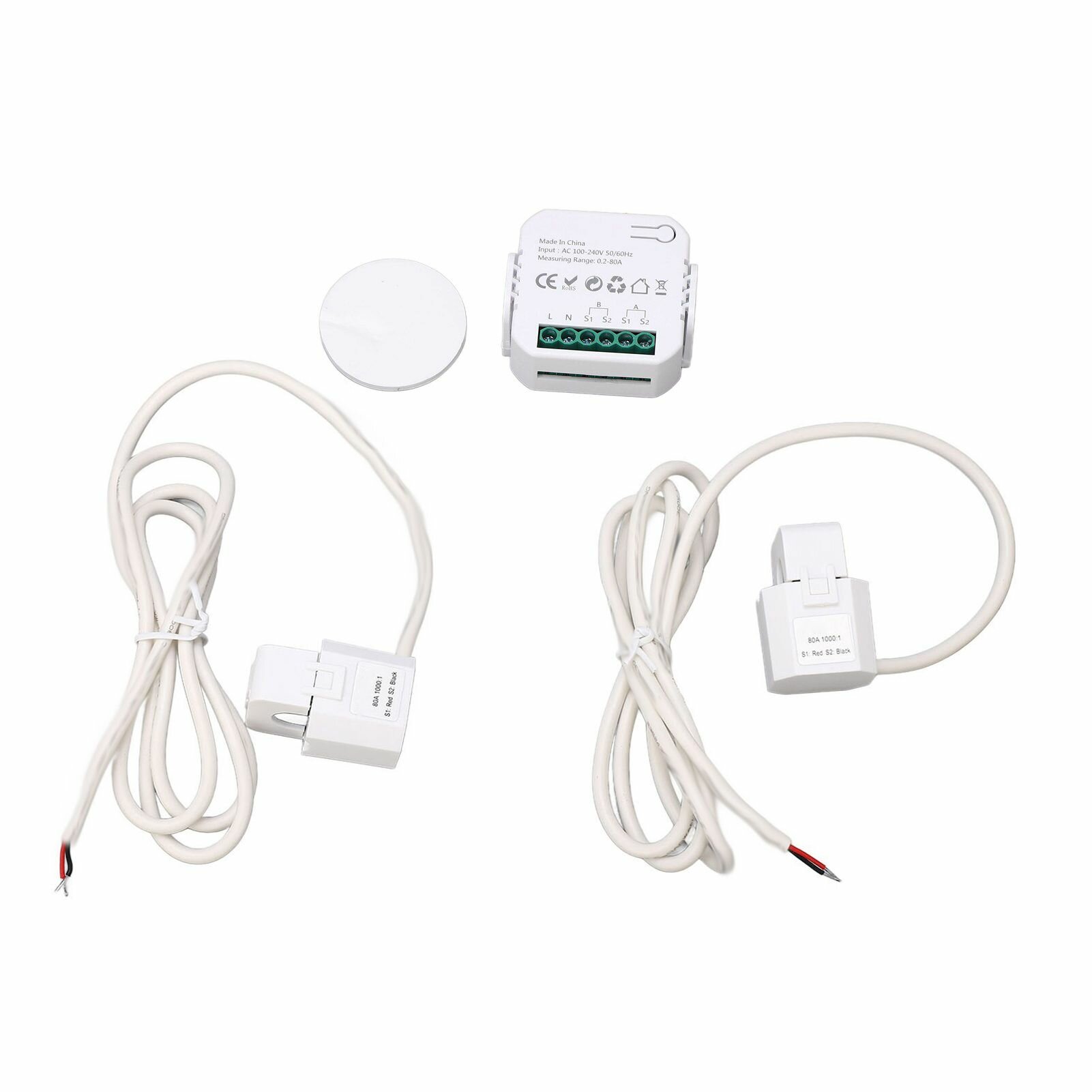 Wi-Fi Smart Energy Monitor, однофазный счетчик электроэнергии с клещами, 100 240 В переменного тока для бытовой техники, белый PJ 1103A W