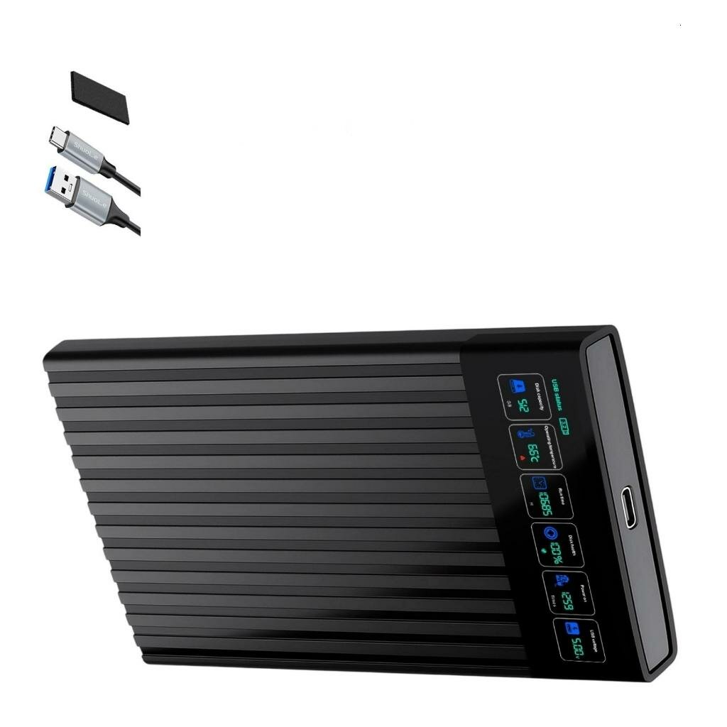 Внешний корпус для HDD/SSD 2.5" с UASP и экраном состояния