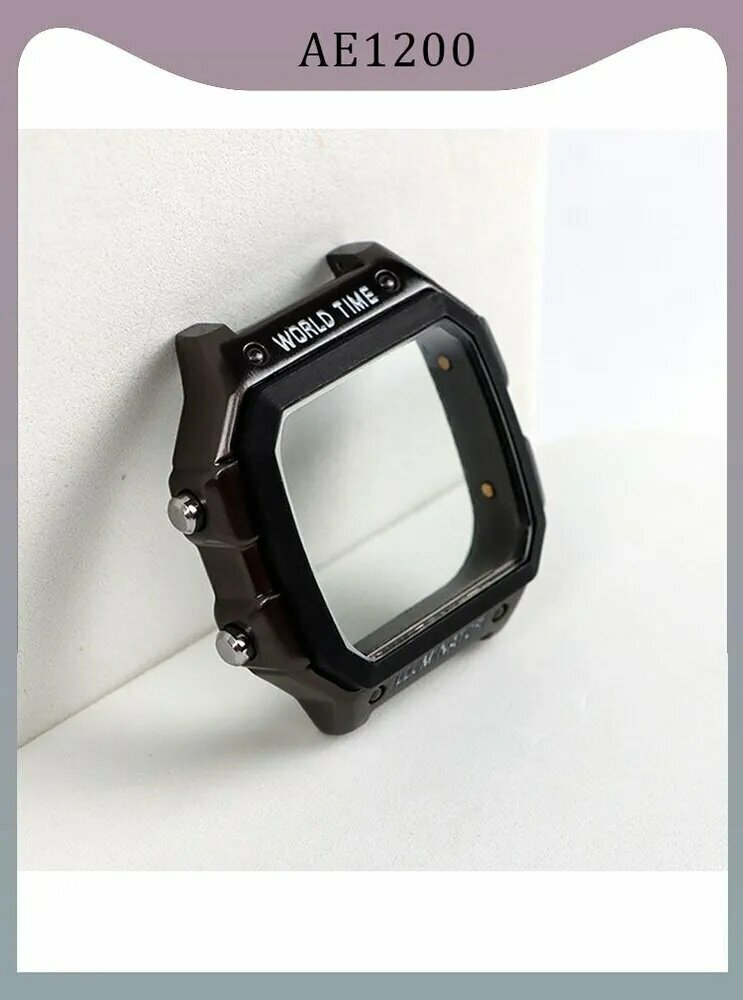 Металлический корпус для часов AE1200 из модифицированной нержавеющей стали, Водонепроницаемый, чёрный