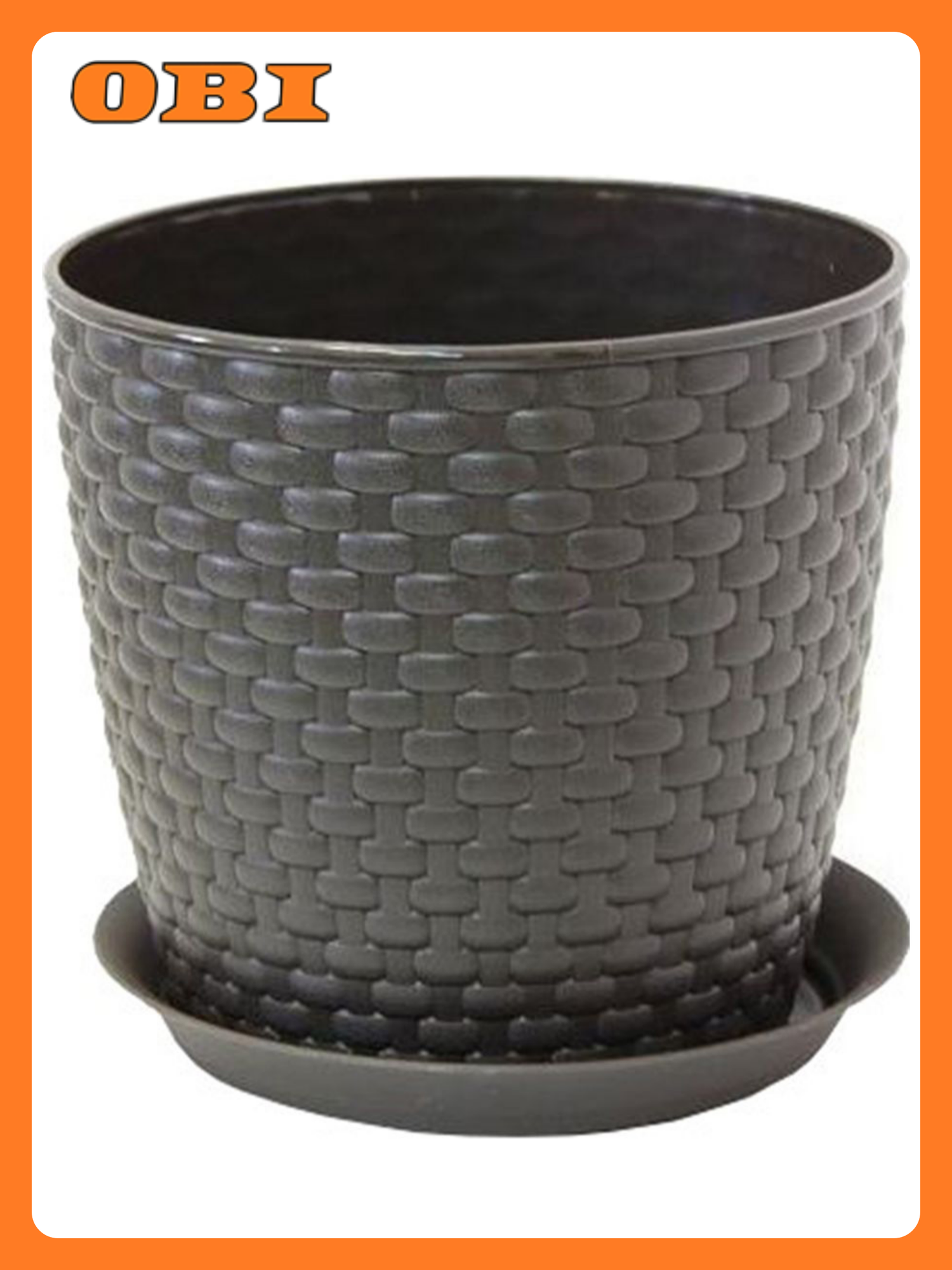 Кашпо IDEA Ротанг d18 cм 3 л искусственный ротанг коричневое с поддоном