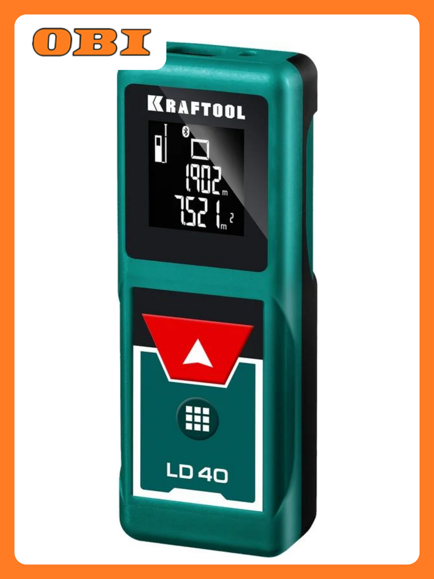 Лазерный дальномер KRAFTOOL LD-40 34763, батарейки, IP54, 5см-40м, зеленый/черный