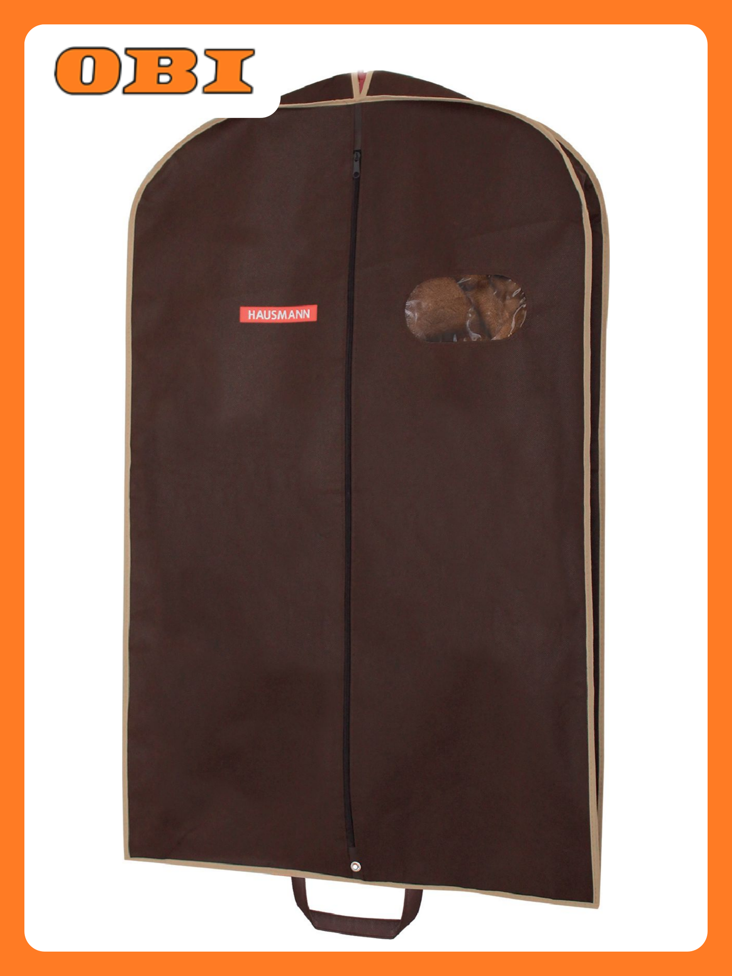 Чехол для одежды объемный HAUSMANN с овальным окном ПВХ и ручками 60x100x10 см