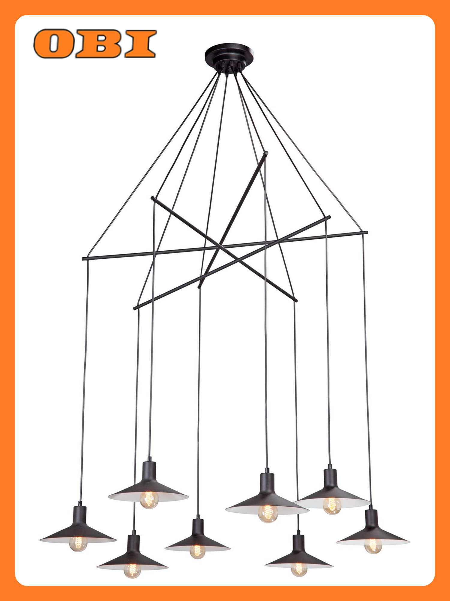 Подвесная люстра Vitaluce V4825-1/8S черная 8ХE27Х40Вт