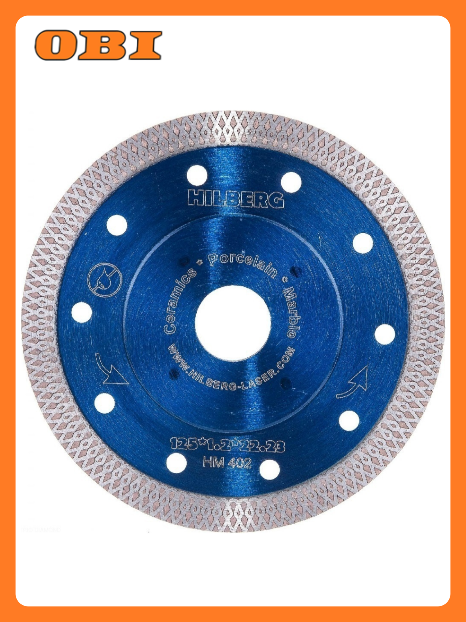 Диск алмазный отрезной HILBERG 125x22,23 Турбо ультратонкий х-тип HM402