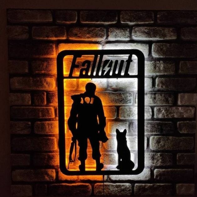 Светильник настенный светодиодный "Fallout" 37x26см с дистанционным управлением, декоративный ночник