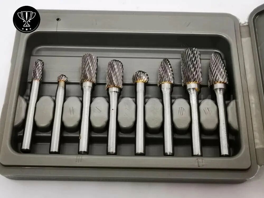 GM Борфрезы Genler 8шт. Набор фрез по металлу и дереву для дрели и гравера из карбида вольфрама.