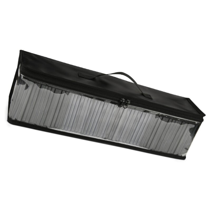 Коллекционная сумка для хранения дисков Прозрачная с застежками-молниями и ручкой для переноски на 50 дисков