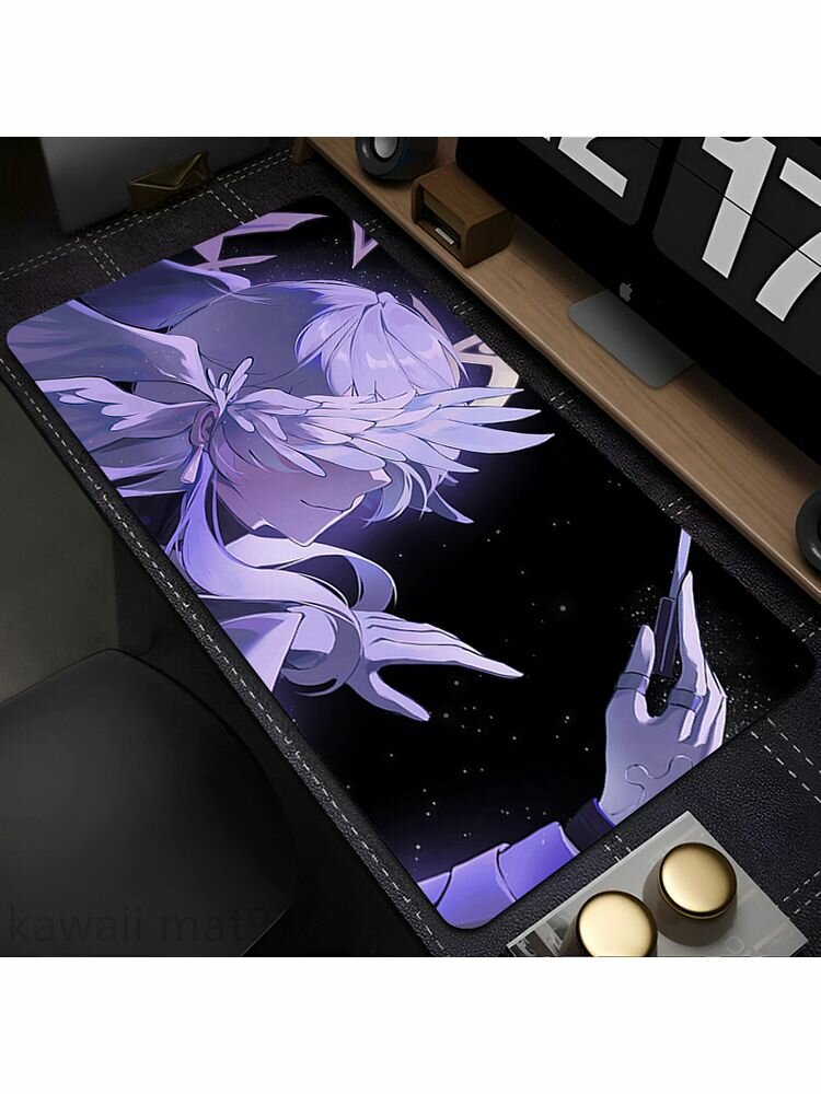 Коврик для мыши HONKAI STAR RAIL, Speed + Control, 90x40 см, нескользящий, фиолетовый/черный/черно-серый