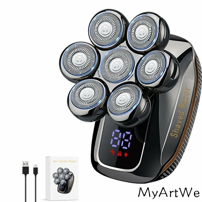 Электробритва 7D Бритва R7800Q MyArtWe машинка для стрижки волос, серебристый