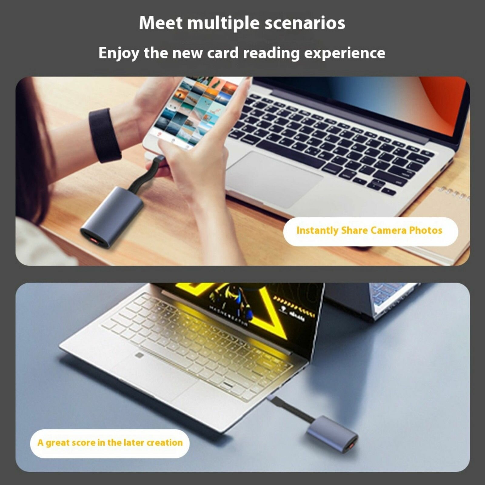 Кардридер USB c для TF c 2-мя слотами