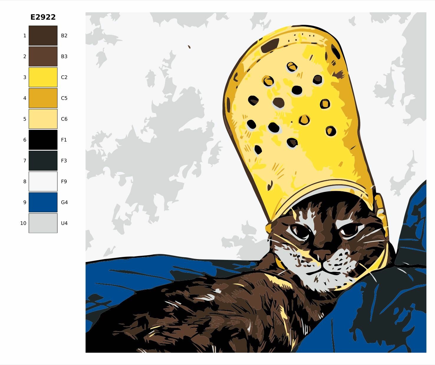 Детская картина по номерам E2922 "Коты-Мемы. Кот в тапке" 30x30