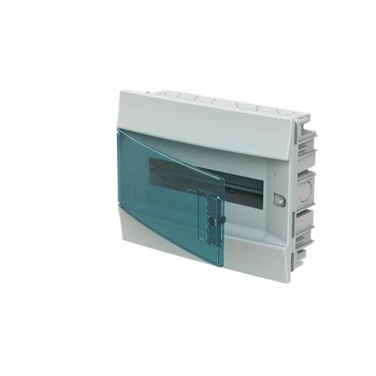 Щит распределительный ABB встраиваемый, на 12 модулей, пластиковый, дверь зеленая прозрачная, степень защиты IP41, с клеммами
