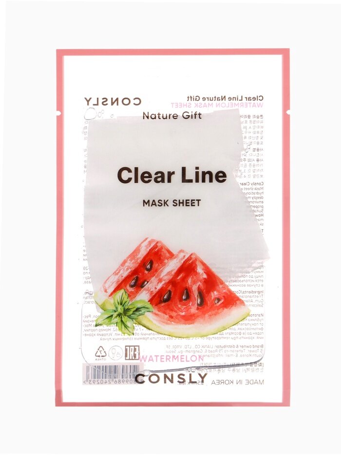 Тканевая маска с экстрактом арбуза Consly "Мгновенное увлажнение", 23 мл 10979974