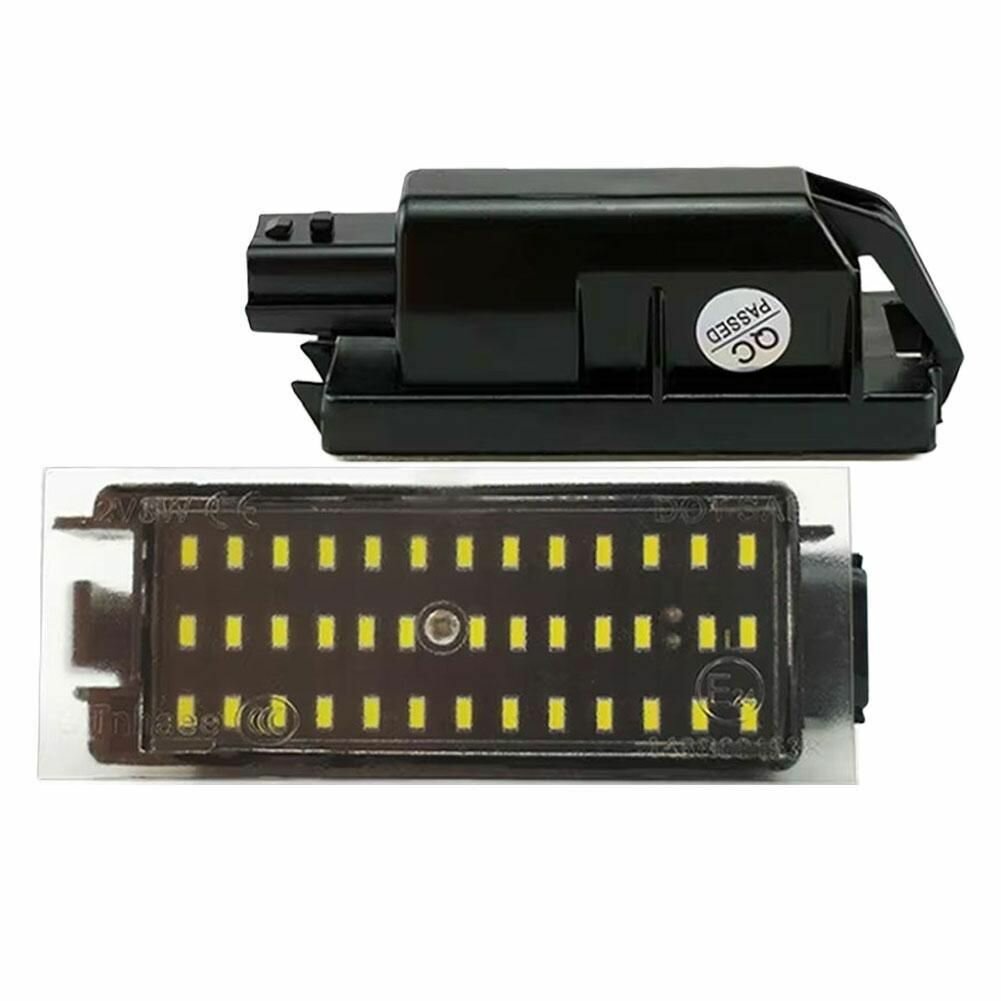 Светодиодные лампы номерного знака для Renault Megane, Master, Laguna II, белые яркие LED лампы для подсветки автономеров