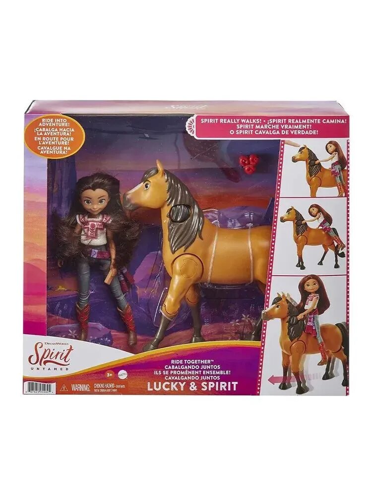 Фигурка Spirit Mustang - Мустанг: Дух Свободы - Кукла Лаки + лошадка Спирит - GXF21