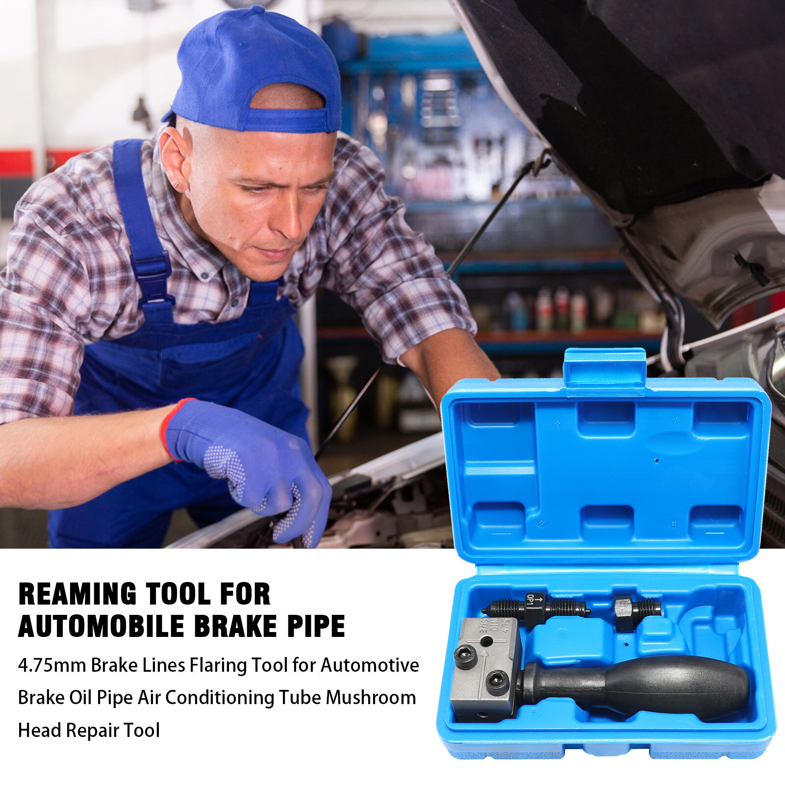 Инструмент для развальцовки тормозных трубок автомобиля 4.75 мм с грибовидной головкой, специальный для тормозных шлангов,3 шт