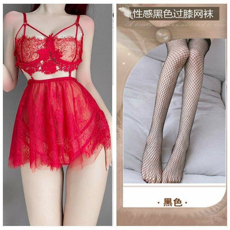 Сексуальное страстное облегающее ночное платье с вышивкой, ультракороткое, с открытым декольте, комплект нижнего белья с кружевной отделкой