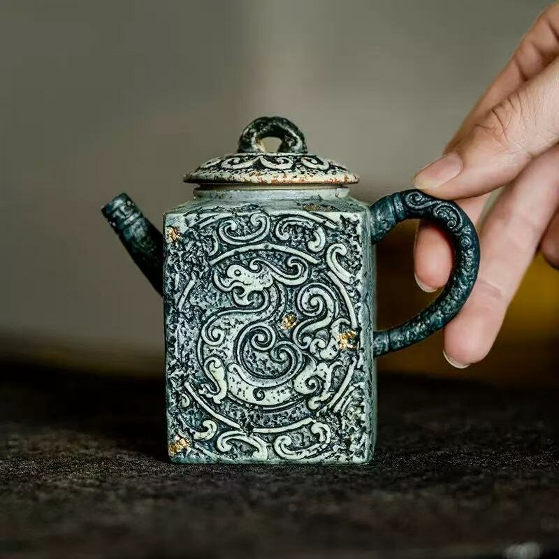 Ванькай с античным рисунком дракона, горшок Chi Long, 130 мл,