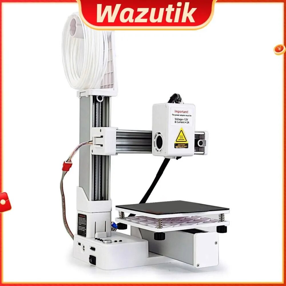 Wazutik 3D-принтер для начинающих, настольный принтер FDM ABS с подогреваемой платформой, 100x100x100 мм