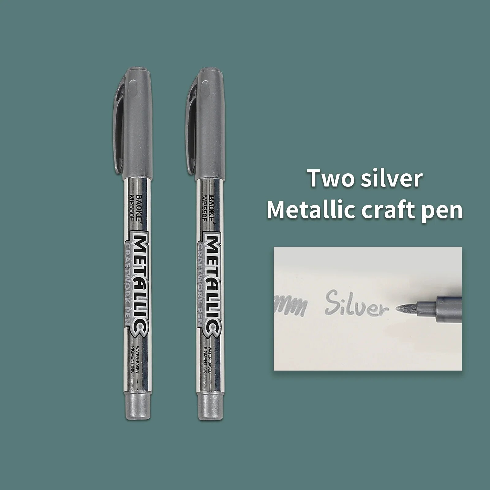 Маркеры JIANWU, 2 шт, многоцветные, металлические Серебряный, GYB-MP550-03Z