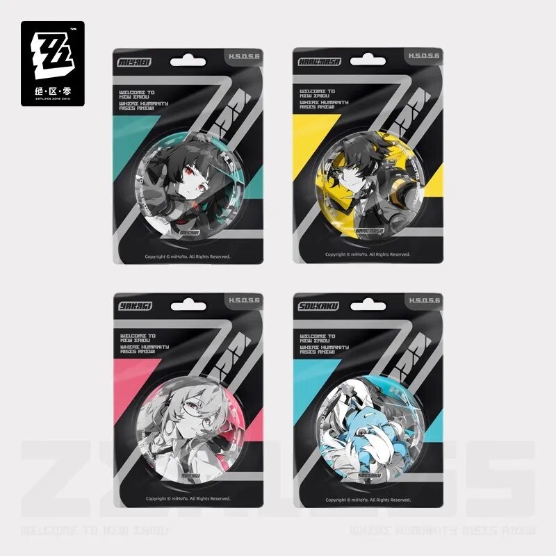 [Подлинный] miHoYo Zenless Zone Zero Asaba Soukaku Светоотражающий значок Полый секция специальных операций 6, брошь для косплея, рождественские подарки — фото 1