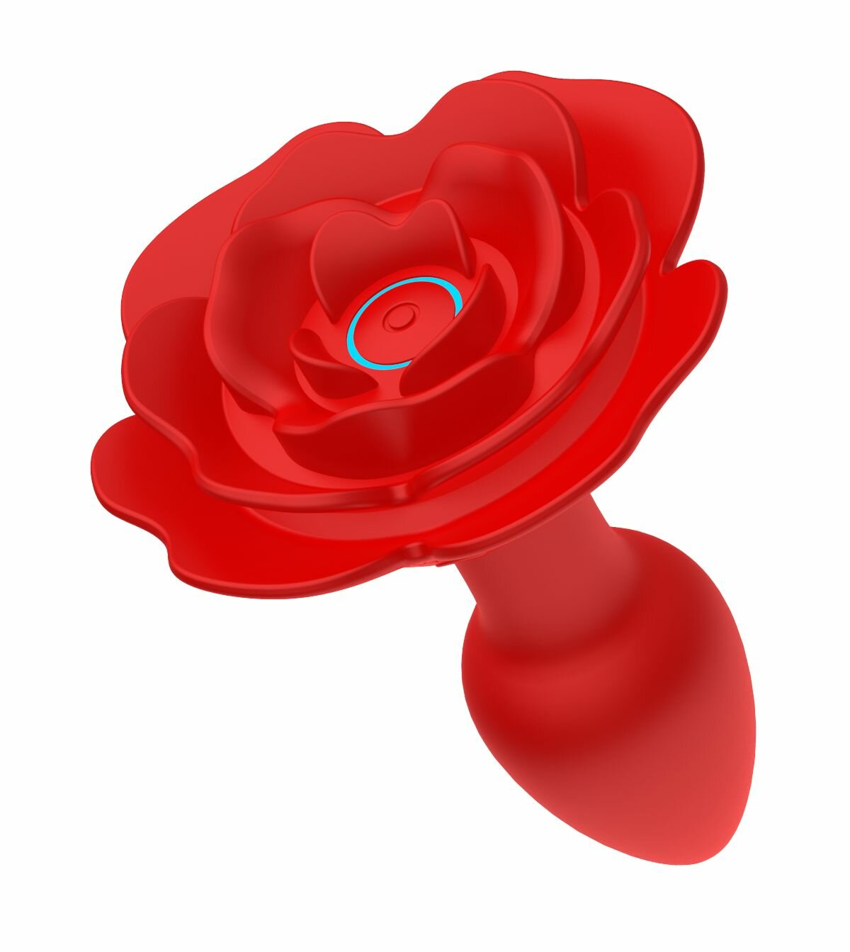 Красный анальный вибростимулятор в форме розы, цвет красный