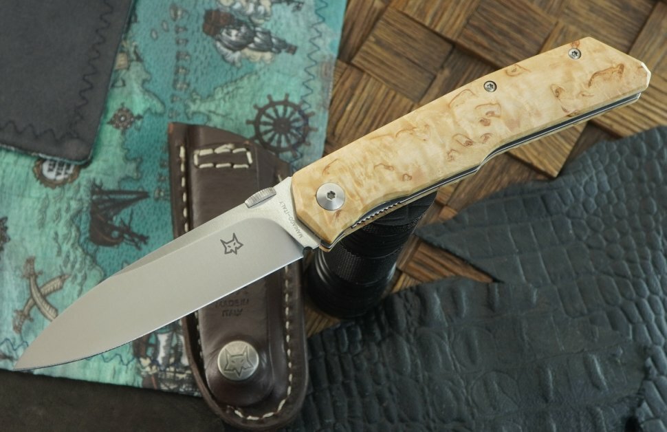 Складной нож FOX Knives Sicilian, сталь N690, рукоять кап березы