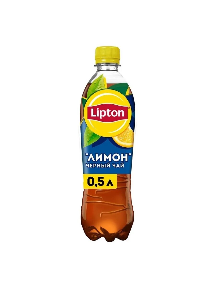 Холодный чай Lipton черный лимон 500 мл