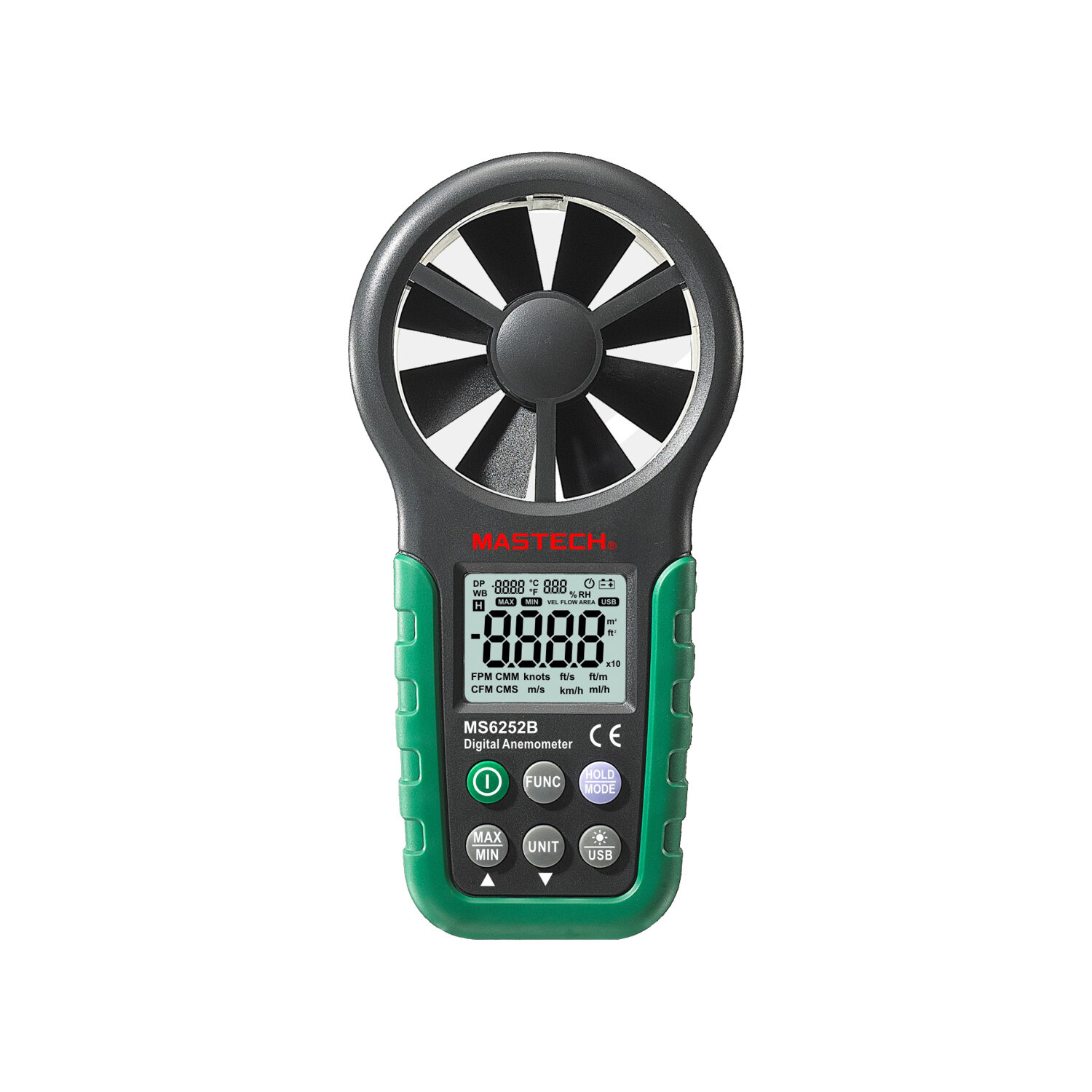 Цифровой анемометр MASTECH MS6252B, для измерения влажности, температуры