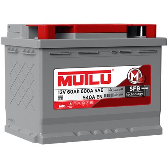 Аккумулятор Mutlu SFB 3 L2.60.054. B, 242x175x190, прямая полярность, 60 Ач