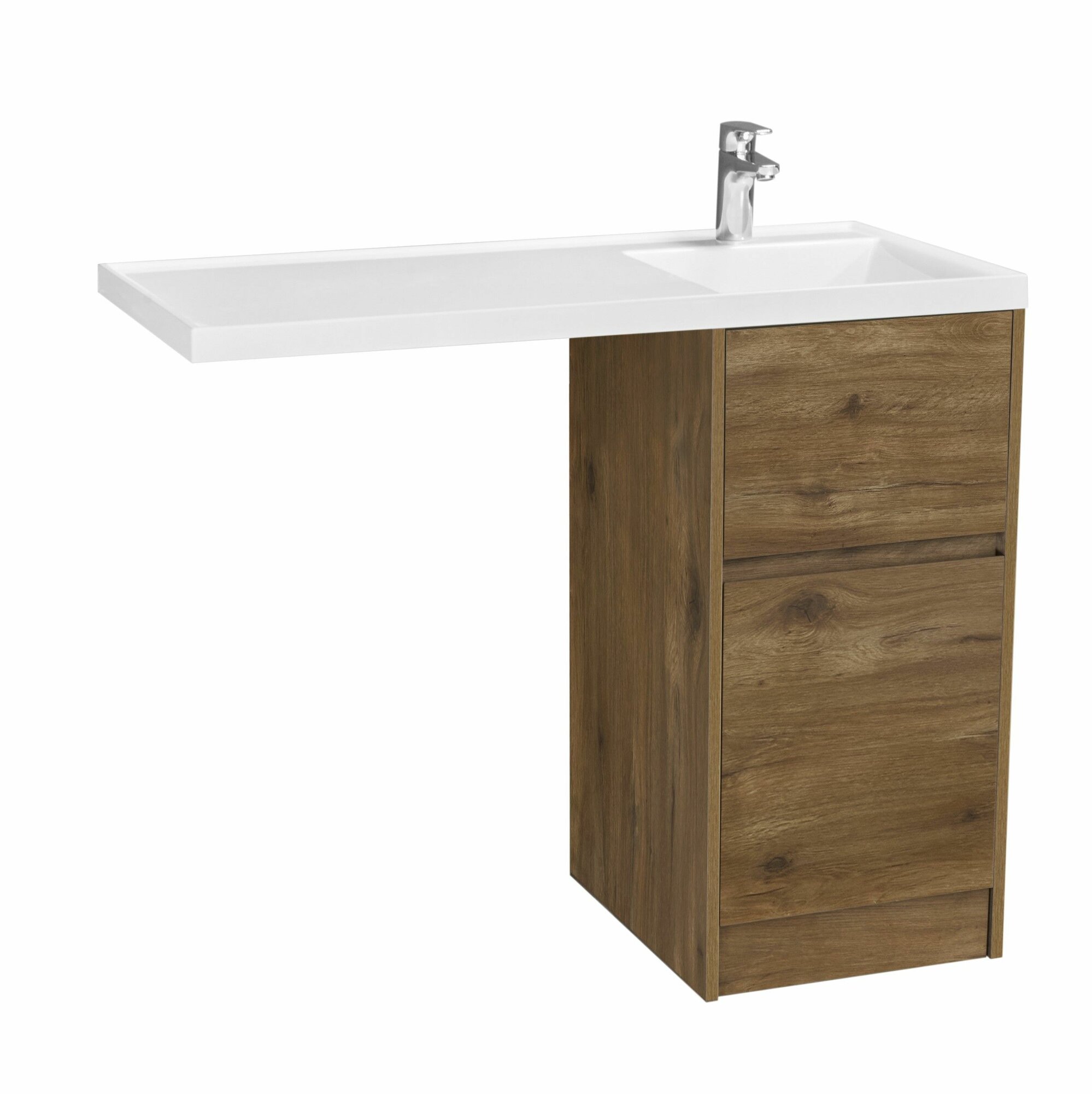 Набор AQUATON Тумба Лондри 40/Фасад дуб рустикальный/правосторонняя раковина Лондри 105 (1A2670K1LHDR0)