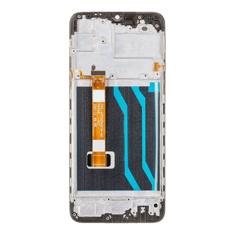 Дисплей (экран) в сборе с тачскрином для Realme C3 черный с рамкой (Premium LCD) / 1600x720