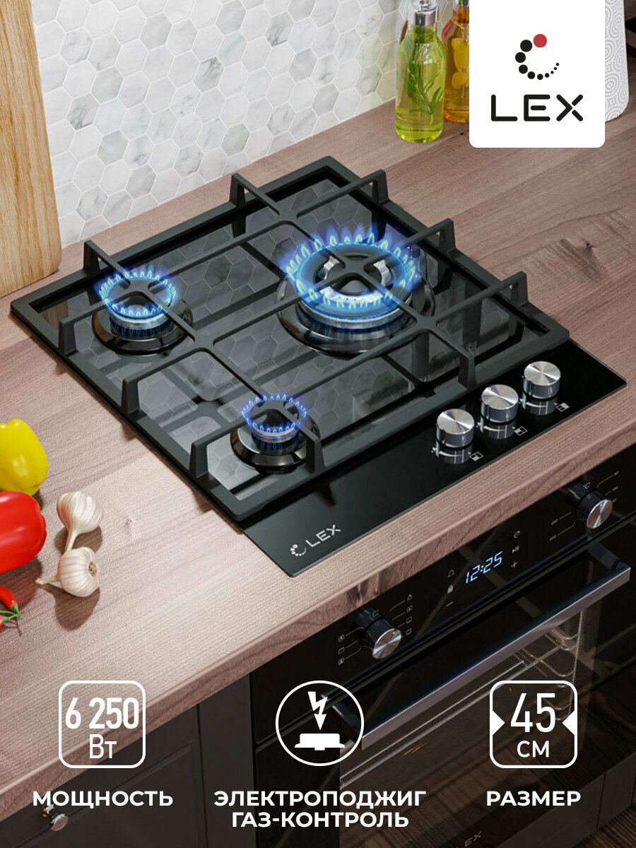 Газовая варочная панель Lex GVG 431 BL