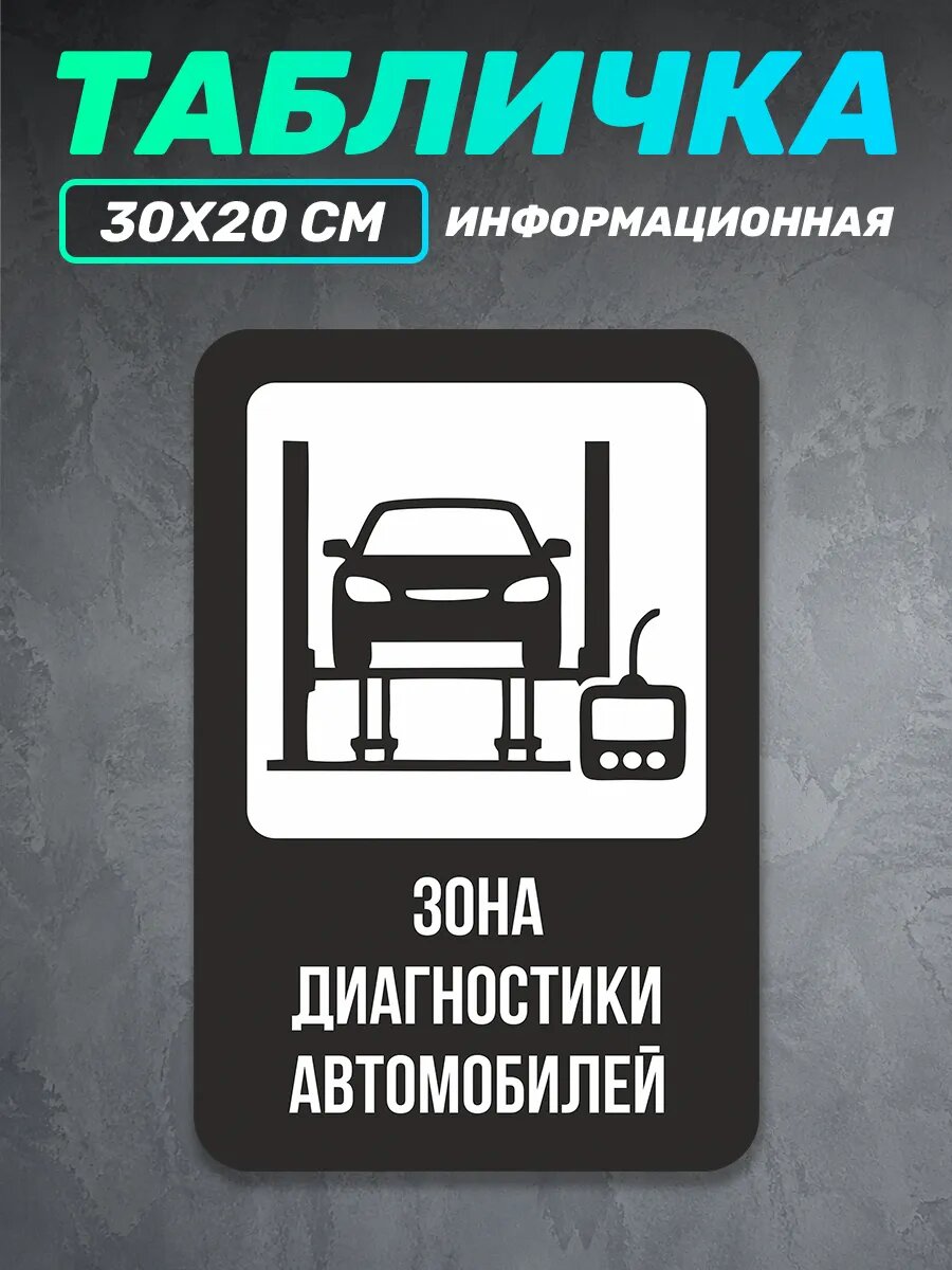 Табличка информационная Зона диагностики автомобилей