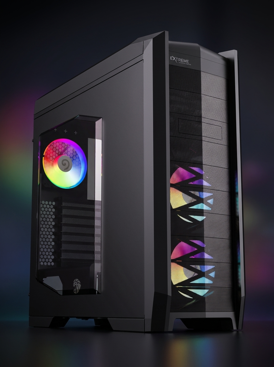 Корпус для ПК GAMEMAX Dragon Knight 2 Full-Tower E-ATX 5*120 ARGB+controller 2*USB 3.0, 2USB 2.0, 1*USB Type-C Hot Swap