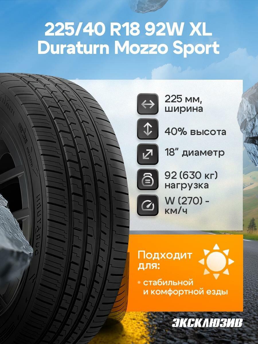 Летняя шина Duraturn Mozzo Sport 225/40 R18 92W XL