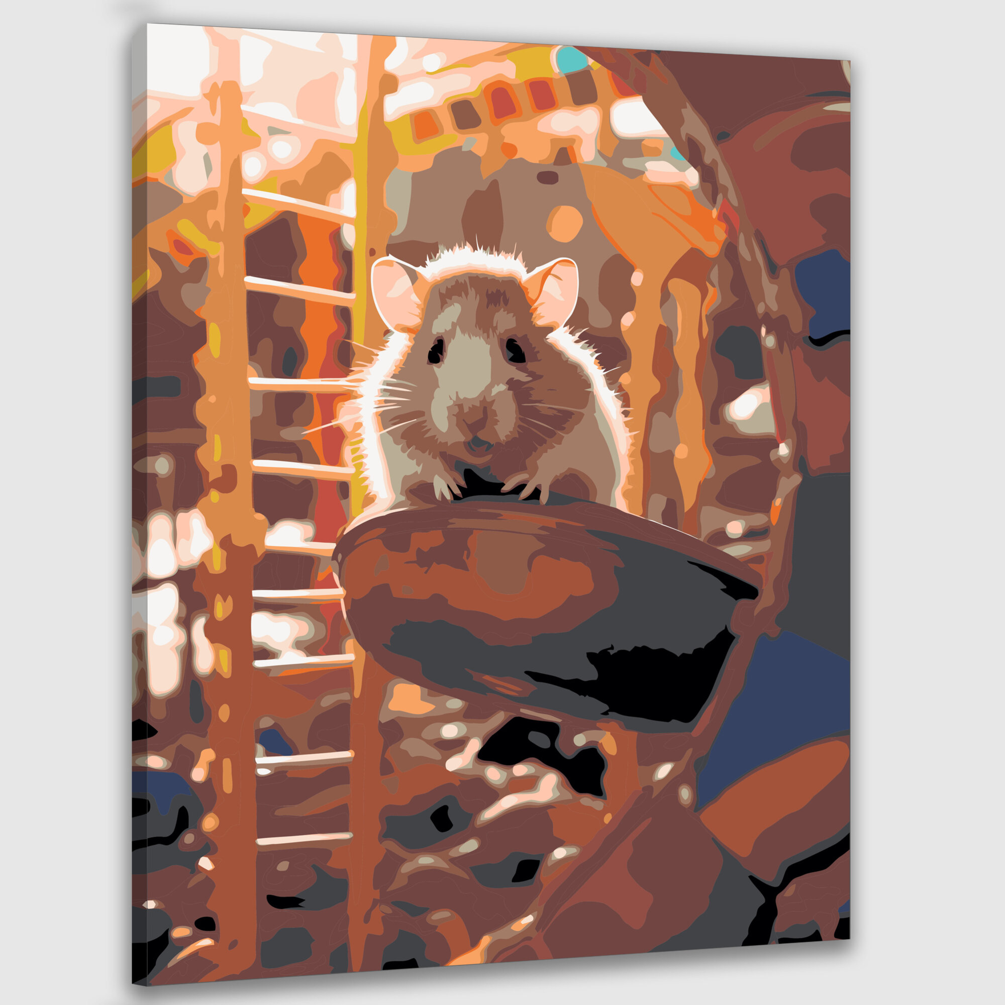 Картина по номерам 40x50 см, хомячок, фотография, миниатюрная игровая площа, качели, горки, туннели, мех, радость