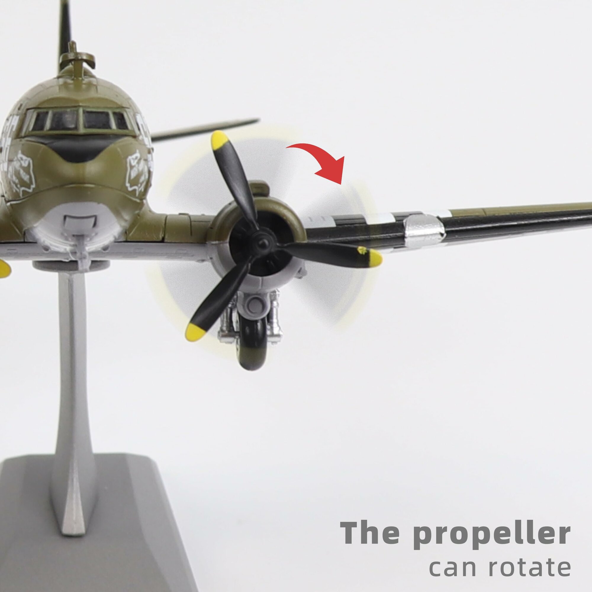 Douglas C-47 Skytrain 1 / 100 Metal Diecast Aircraft Model Kit, WW US C47 "Night Fright" Военно-транспортная модель самолета для взрослых Коллекция или подарок