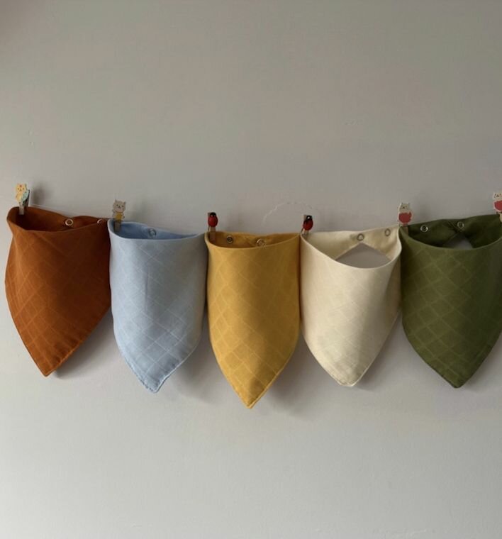 Слюнявчик, нагрудник, набор муслиновых слюнявчиков 5 шт.