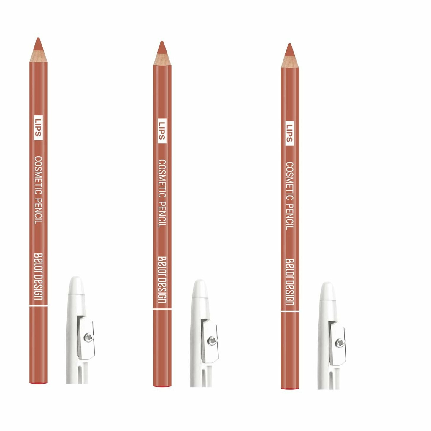 Карандаш для губ BelorDesign косметичечкий контурный "Party" тон 26 корица 1,4г , 3 шт