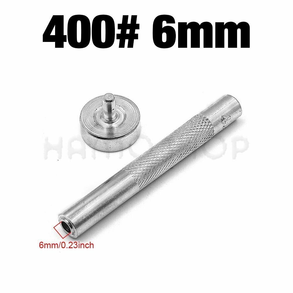 Матрицаустановщик для люверсов 6mm #400, ручной металлический инструмент для установки металлических люверсов и фурнитуры, подходит для работы с отверстиями и швейными проектами