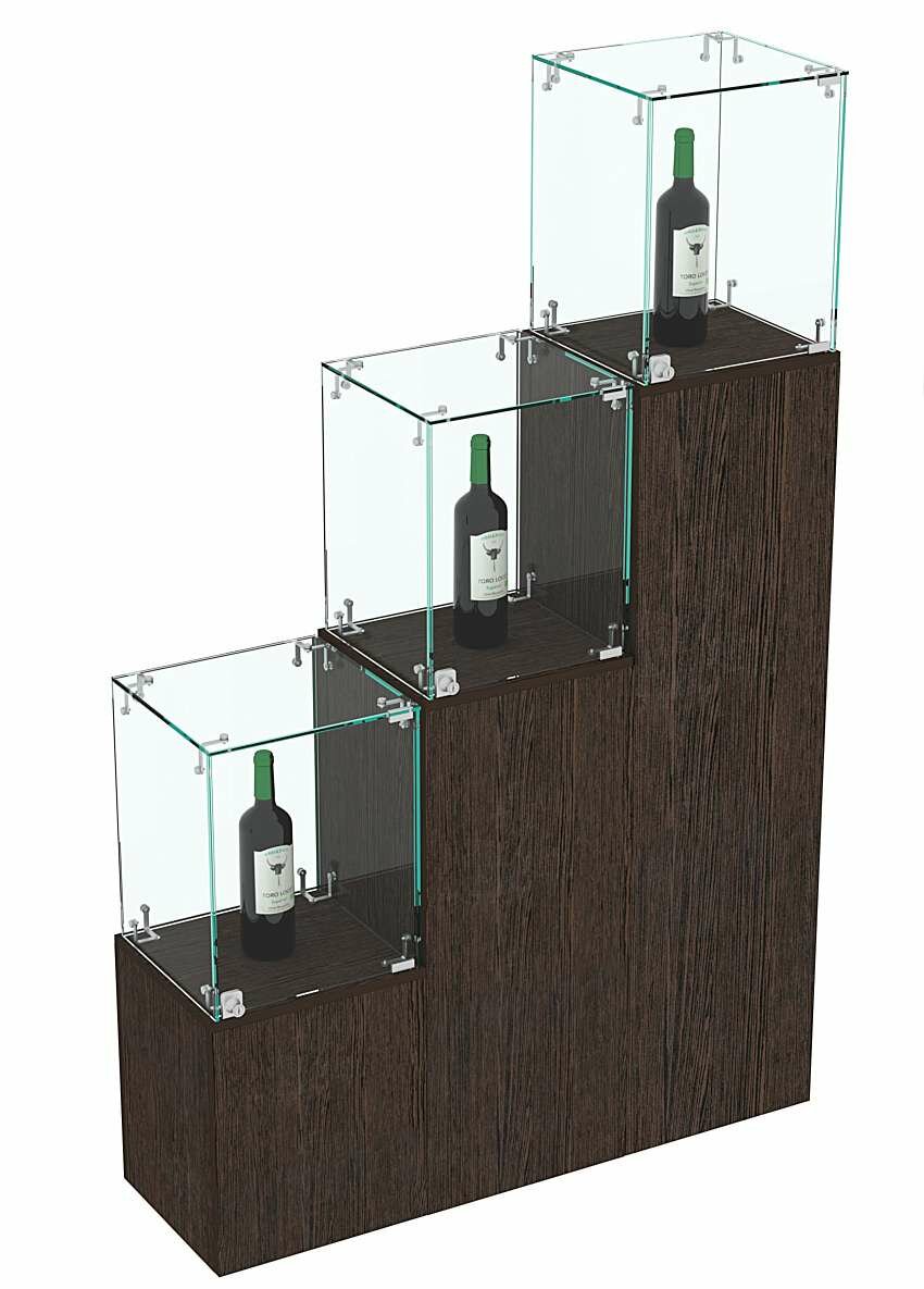 Комплект Демо-стендов со стеклом Льдинка-Лестница №2, Дуб Венге