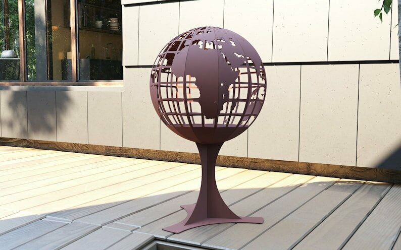 Очаг, чаша для костра, Костровая чаша, Жаровня для улицы Глобус - огнеупорная краска