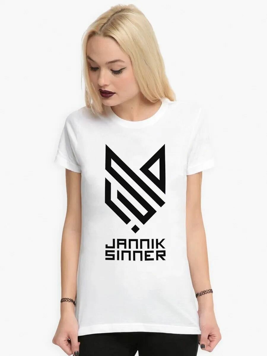 Футболка Янник Синнер / Jannik Sinner / Женская белая M