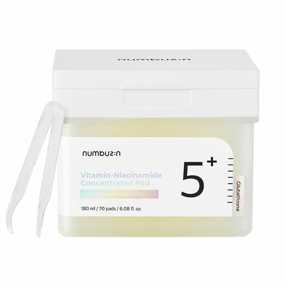Numbuzin Осветляющие витаминные тонер-пэды с ниацинамидом No.5 Vitamin-Niacinamide Concentrated Pad 70 шт